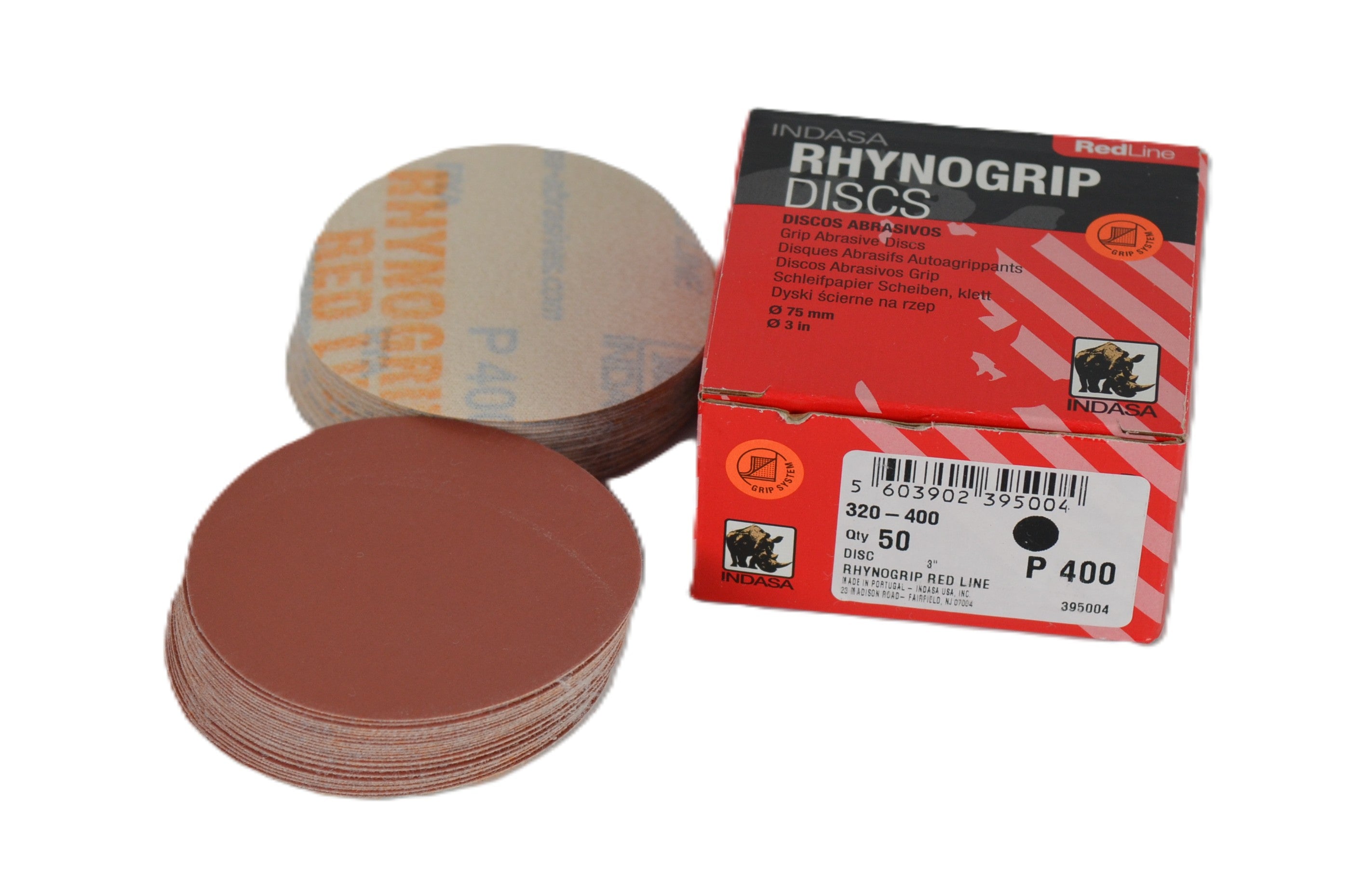 Indasa 3" Rhynogrip Redline Solid Sanding Discs, 320 Series